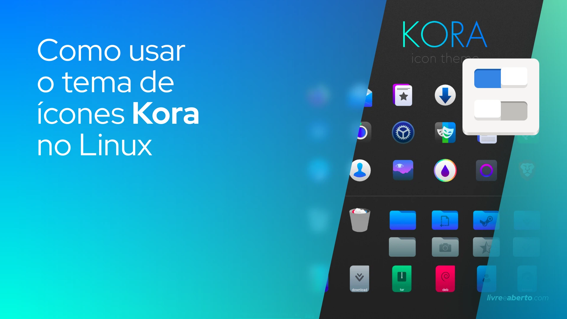 Como usar o tema de ícones Kora no desktop Linux