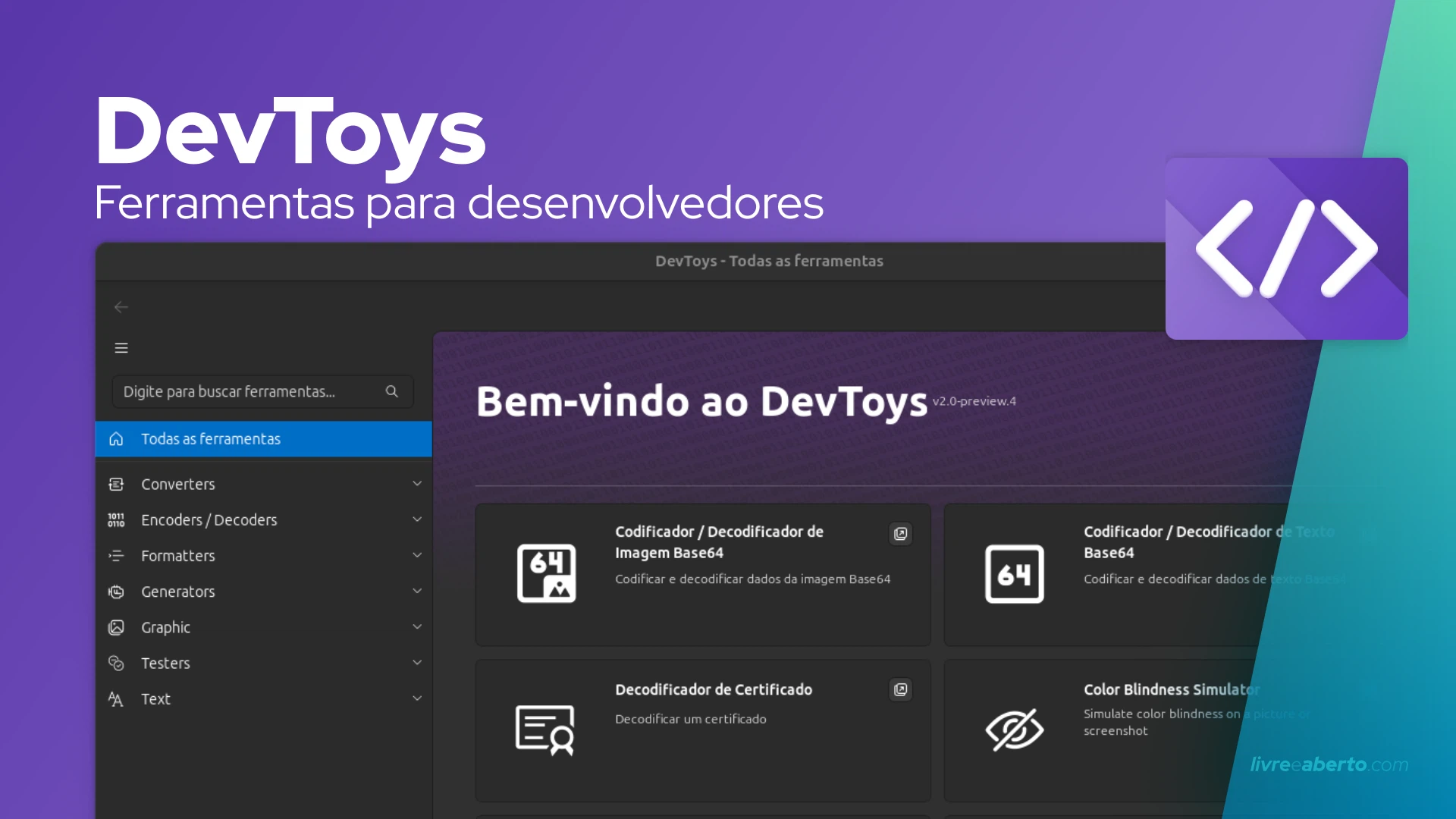 DevToys está disponível para Linux
