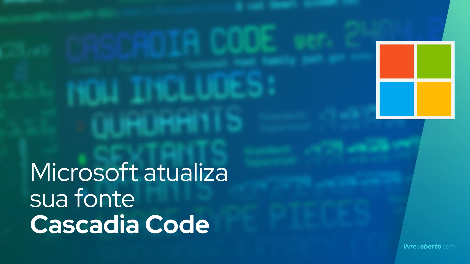 Microsoft atualiza sua fonte Cascadia Code