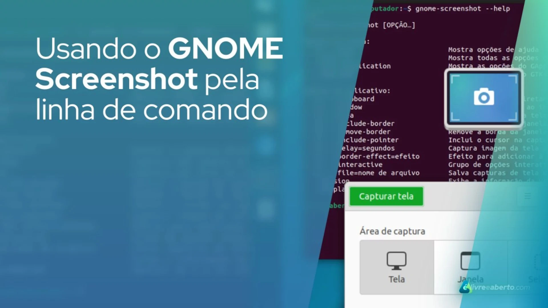 Usando o GNOME Screenshot pela linha de comando