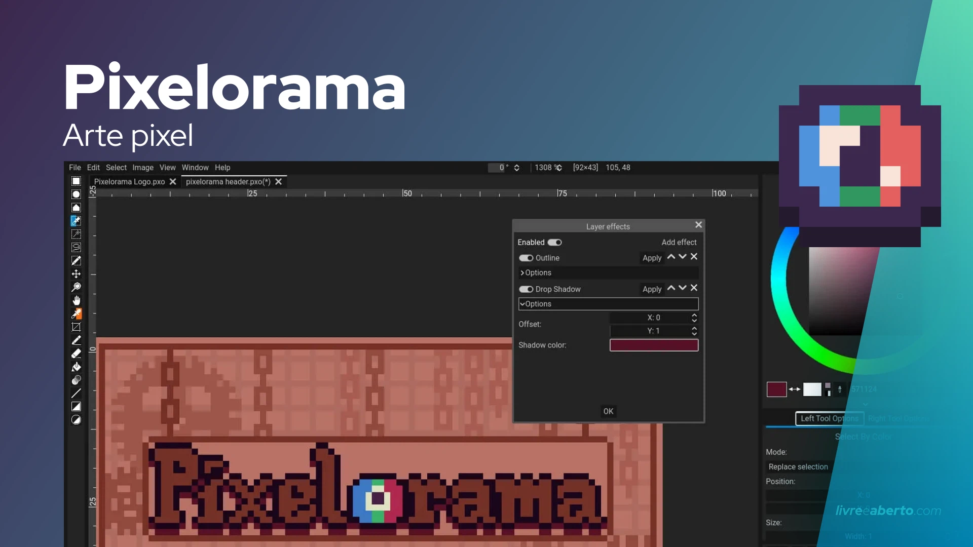 Pixelorama, uma ferramenta de arte pixel de código aberto