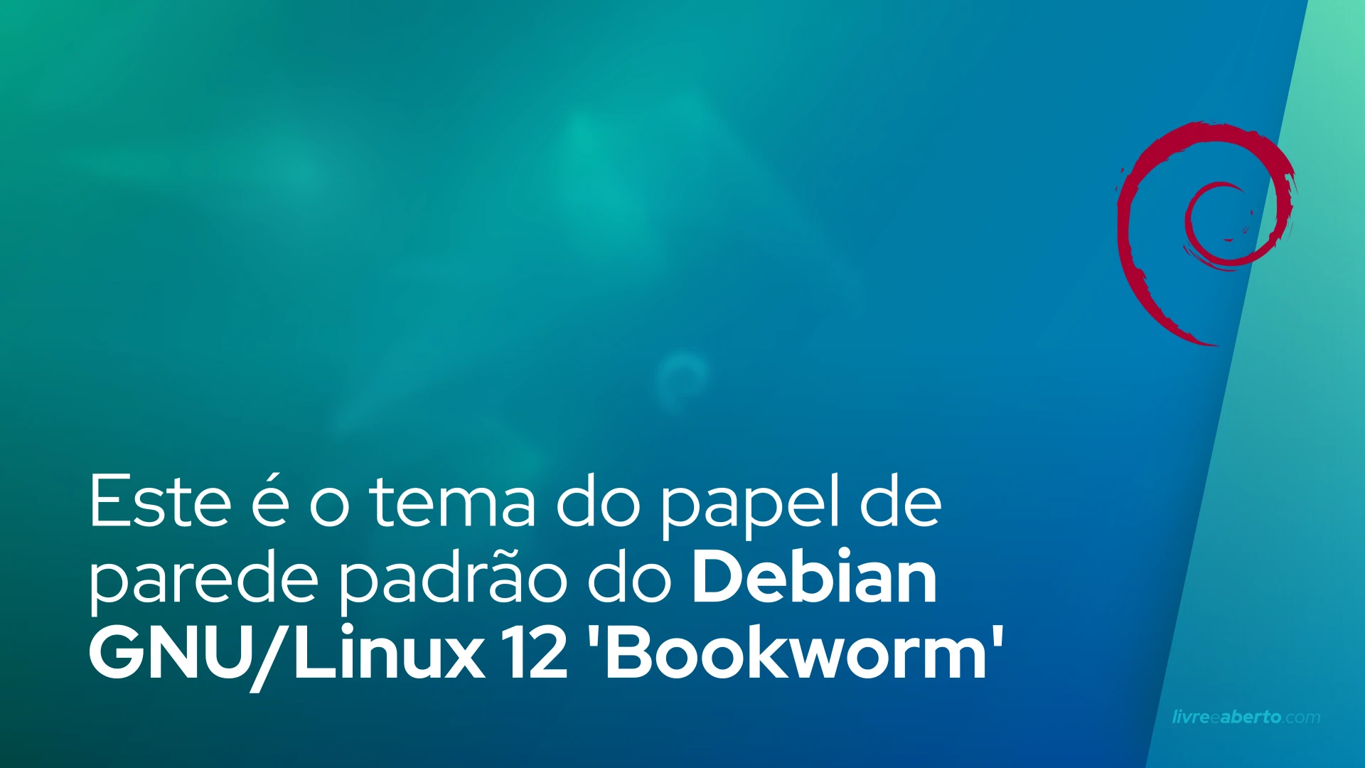 Este é o tema do papel de parede padrão do Debian GNU/Linux 12 'Bookworm'